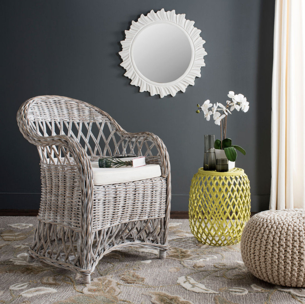 Renee Wicker Club Chair Whitewash - Tropical - Armchairs And Accent ...