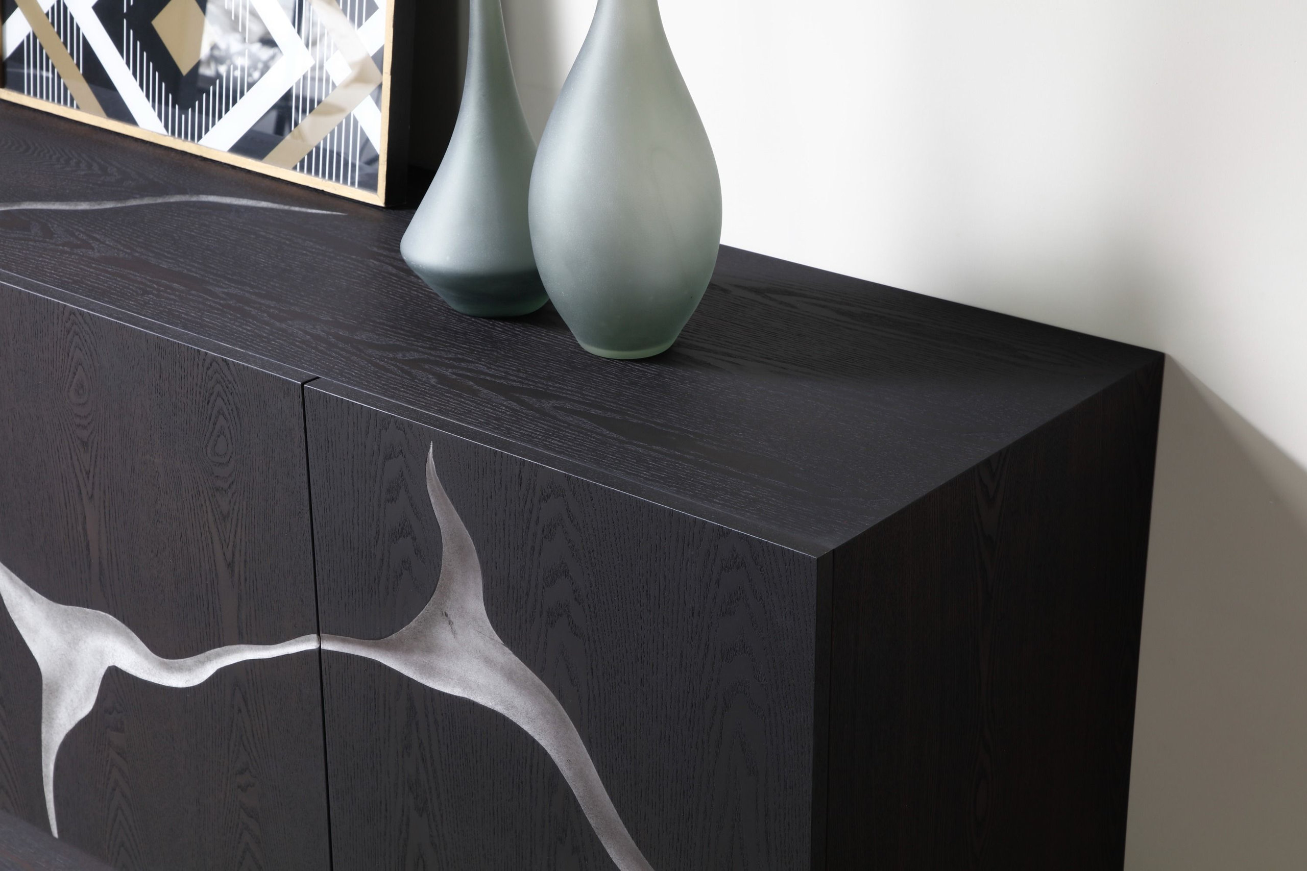 Piaz Sideboard, Matte Brown Ash & Silver Buffet - Contemporary ...