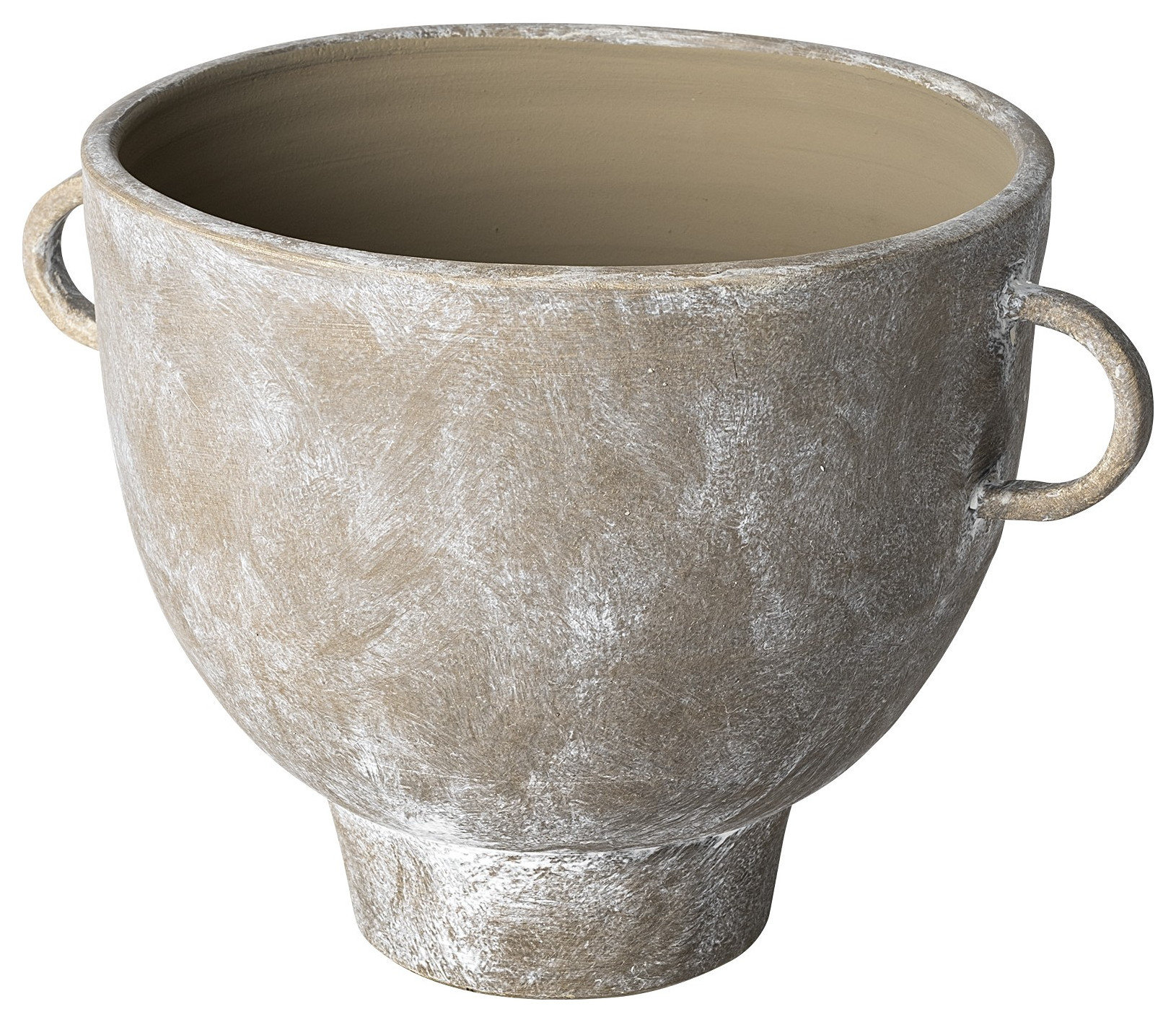 10" Rustic Organic Finish Whitewash Brown Ceramic Vase - Farmhouse ...