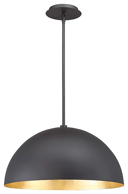 Modern Forms Yolo 1-Light 20" LED Pendant/3000K, Black/Gold Leaf ...
