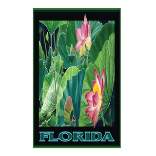 by Artist Evelyn Jenkins Drew Florida Lotus Art Print, 30"x45 ...
