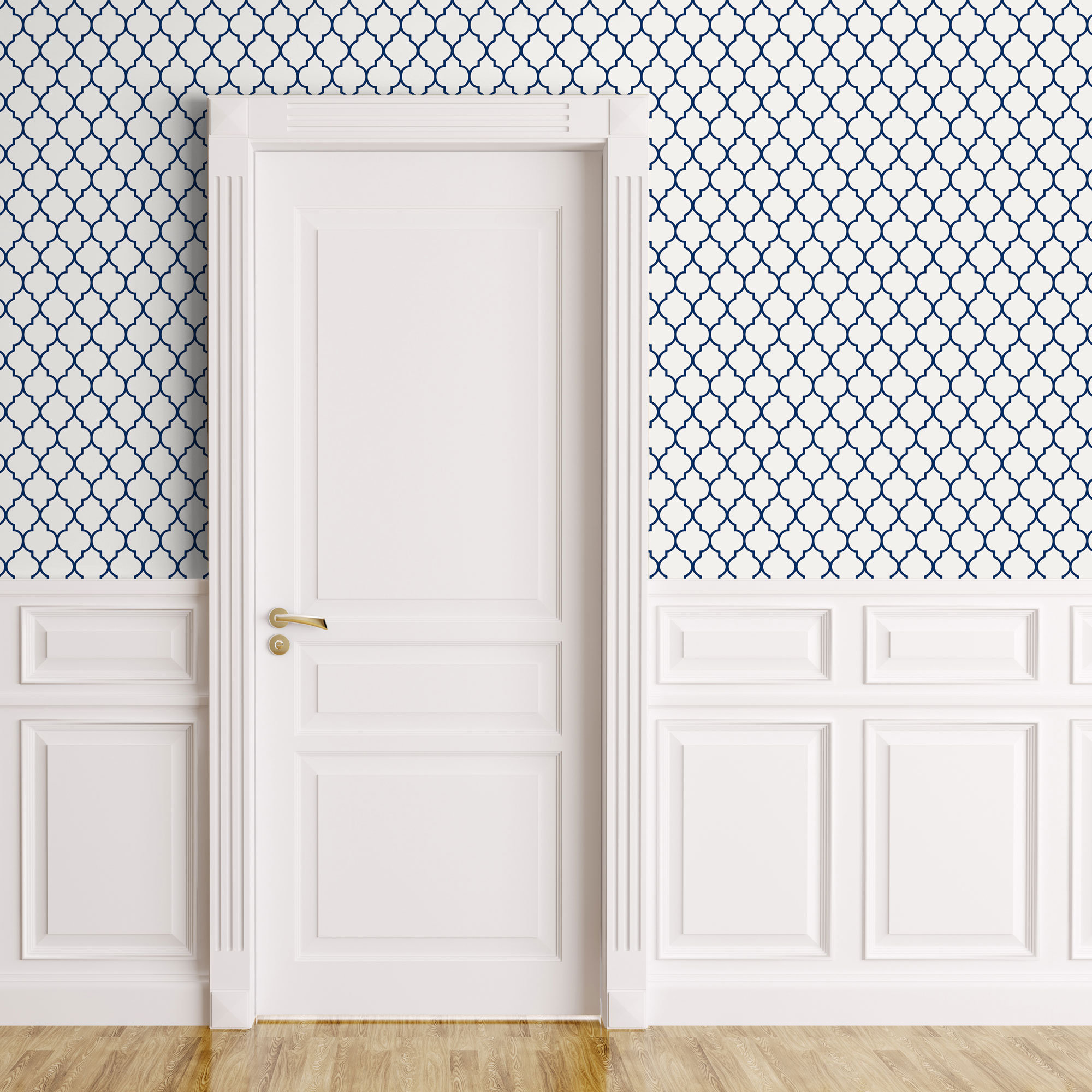 Moroccan Small Pattern Wallpaper, Navy, Peel and Stick, 24"x48 ...