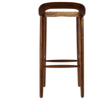 Luna 30 in. Seat Height Wood and Jute Woven Low Back Counter Stool ...