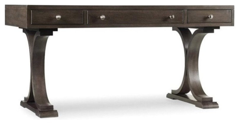 Bowery Hill 60" Transitional Wood Writing Desk in Dusty Brown-Gray ...