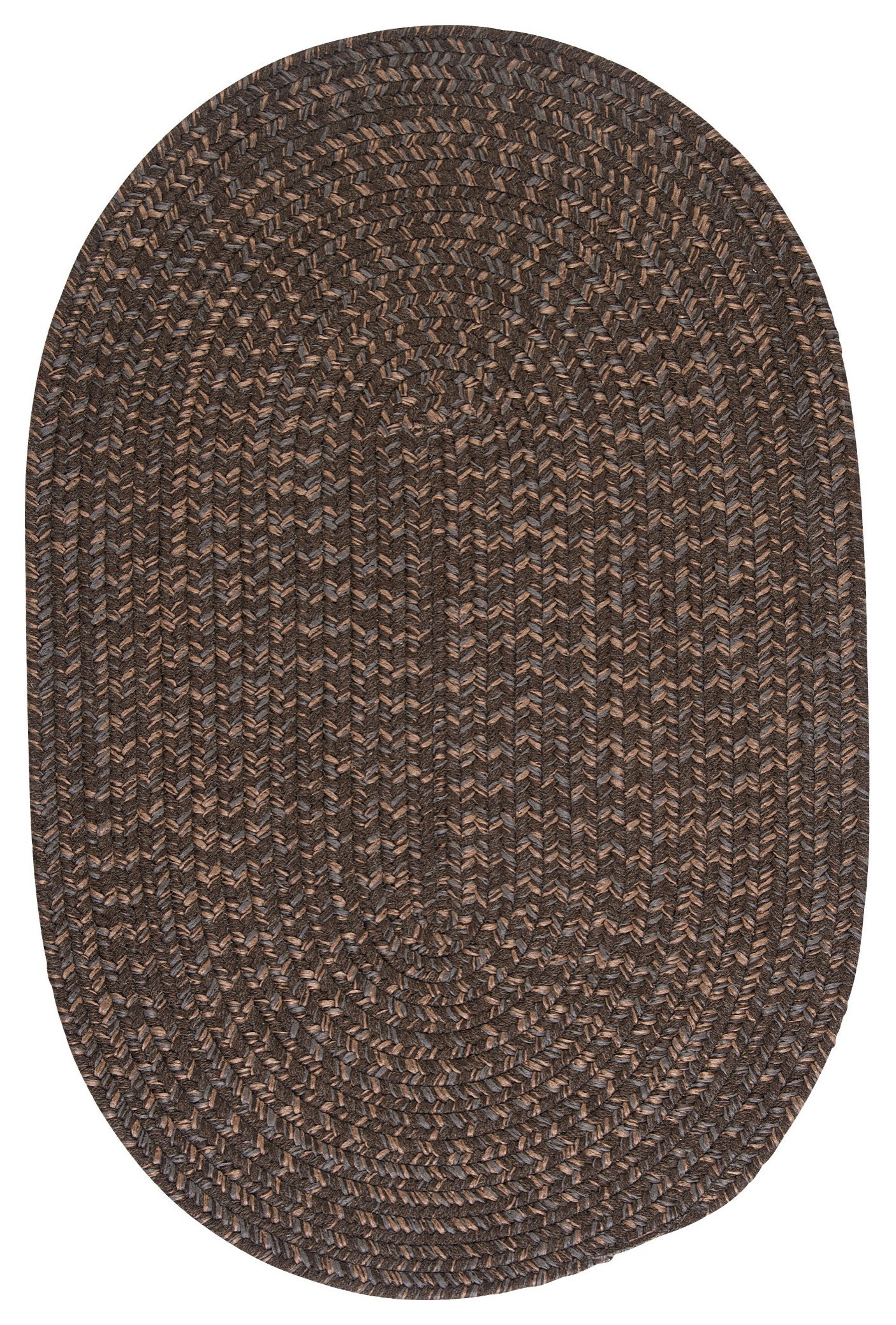 Hayward Tweed Indoor Rug Rustic Farmhouse Braided Wool HY19, 5'x7' Oval ...