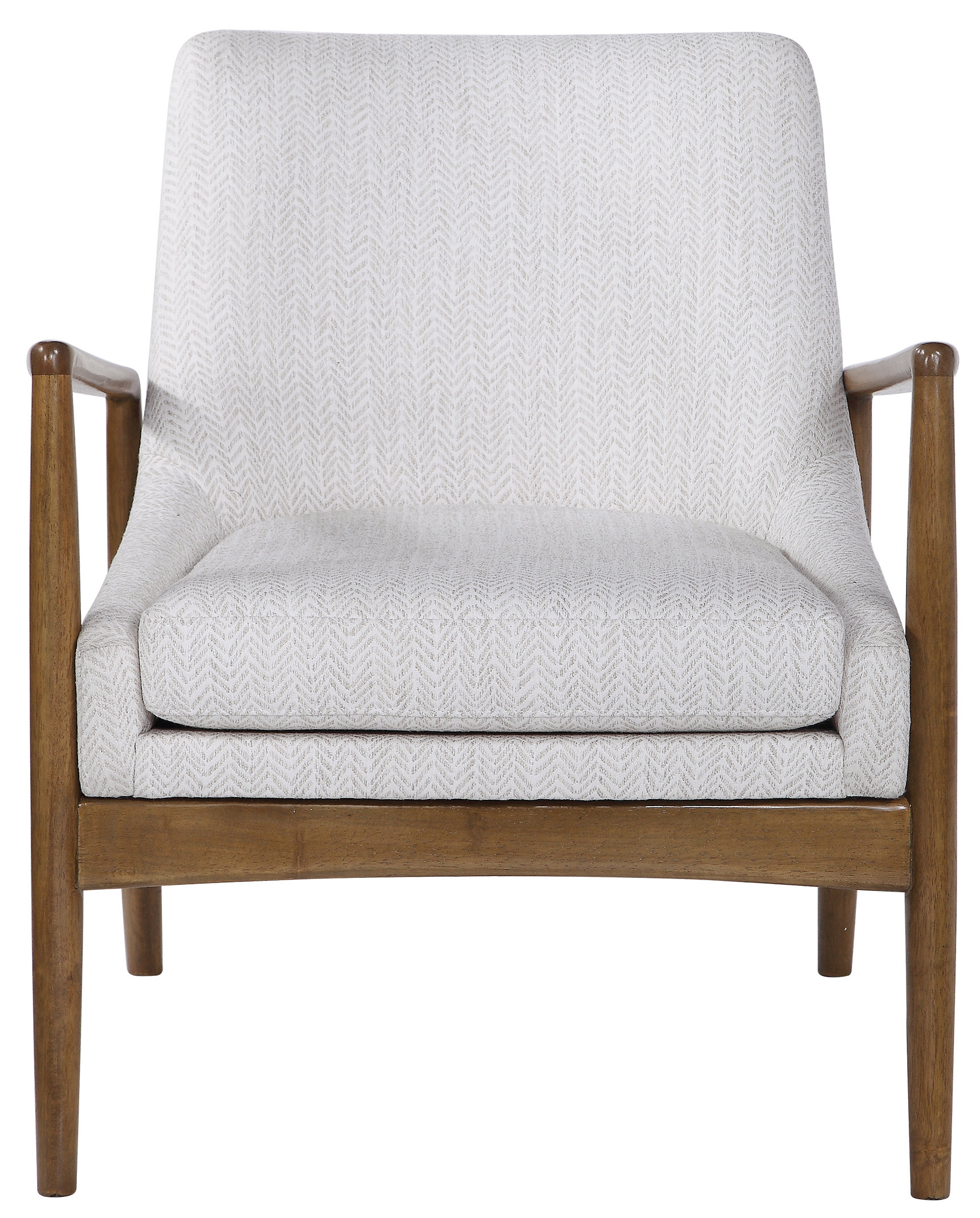 Retro Scandinavian Style Accent Arm Chair Exposed Wood Frame Light ...