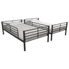 Pemberly Row Convertible Twin over Twin Metal Bunk Bed in Black - Bunk ...