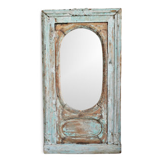 Consigned Jodhpur Pale Blue Window Mirror - Rustic - Wall Mirrors - by ...