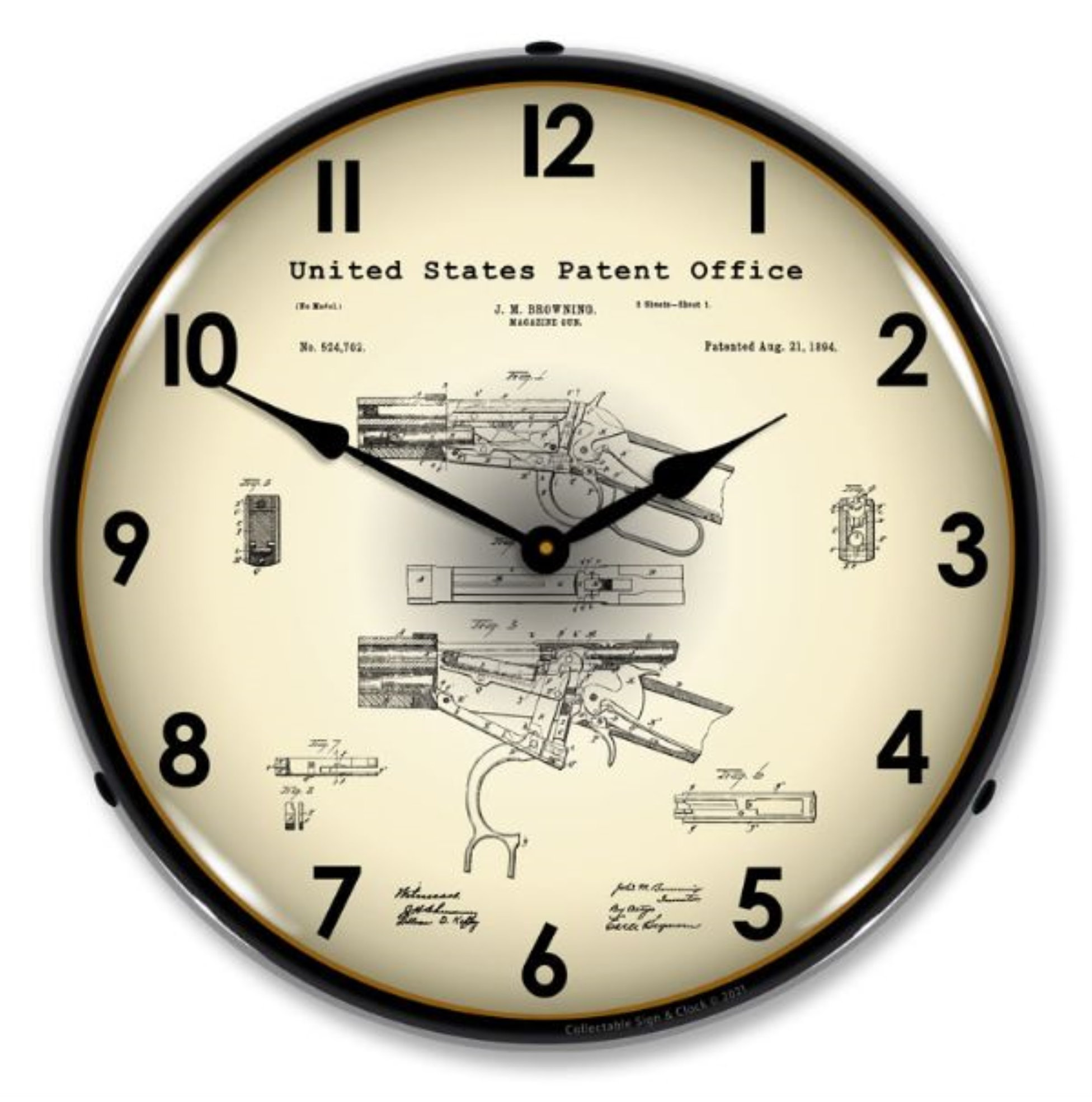 21031197 Winchester Lever Action Rifle 1894 Patent Clock - Contemporary ...