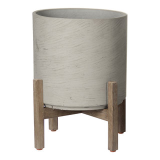 Patio 13" Wide Large Standing Pot - Transitional - Outdoor Pots And ...