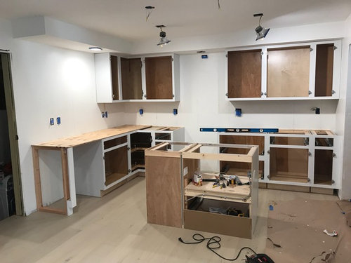 Plywood subtop over dishwasher