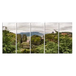 Meteora Mountain in Greece, Multipanel Landscape Canvas Art Print, 60 ...