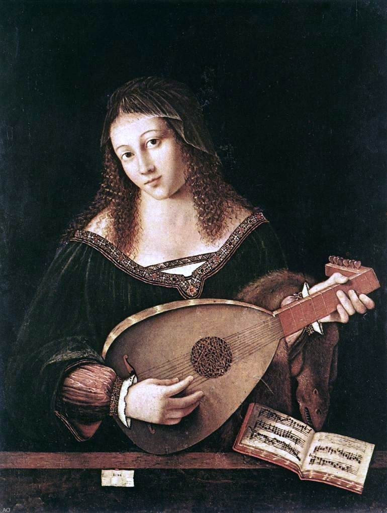 Bartolomeo Veneto Woman Playing a Lute Wall Decal, 21x28 - Traditional ...