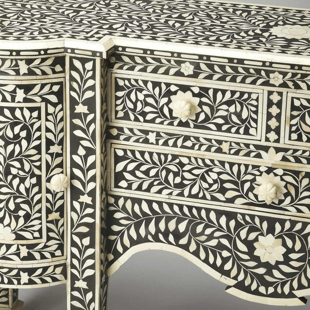 Victoria Black Bone Inlay Buffet - Mediterranean - Buffets And ...