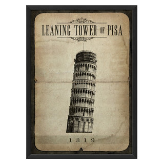 Leaning Tower of Pisa Print, Large - Contemporary - Prints And Posters ...