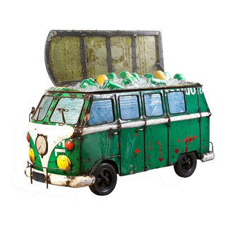 Think Outside Dark Green Kombi Handmade Metal Van Beverage Cooler ...