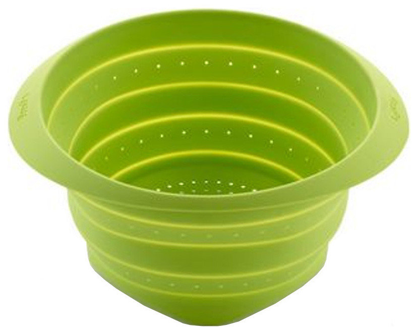 Lékué Green Silicone Mini Collapsible Colander - Contemporary ...