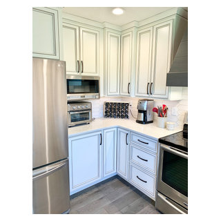 Kitchen Remodel with Ivory Cabinets , Drop Zone, and Hutch Area ...