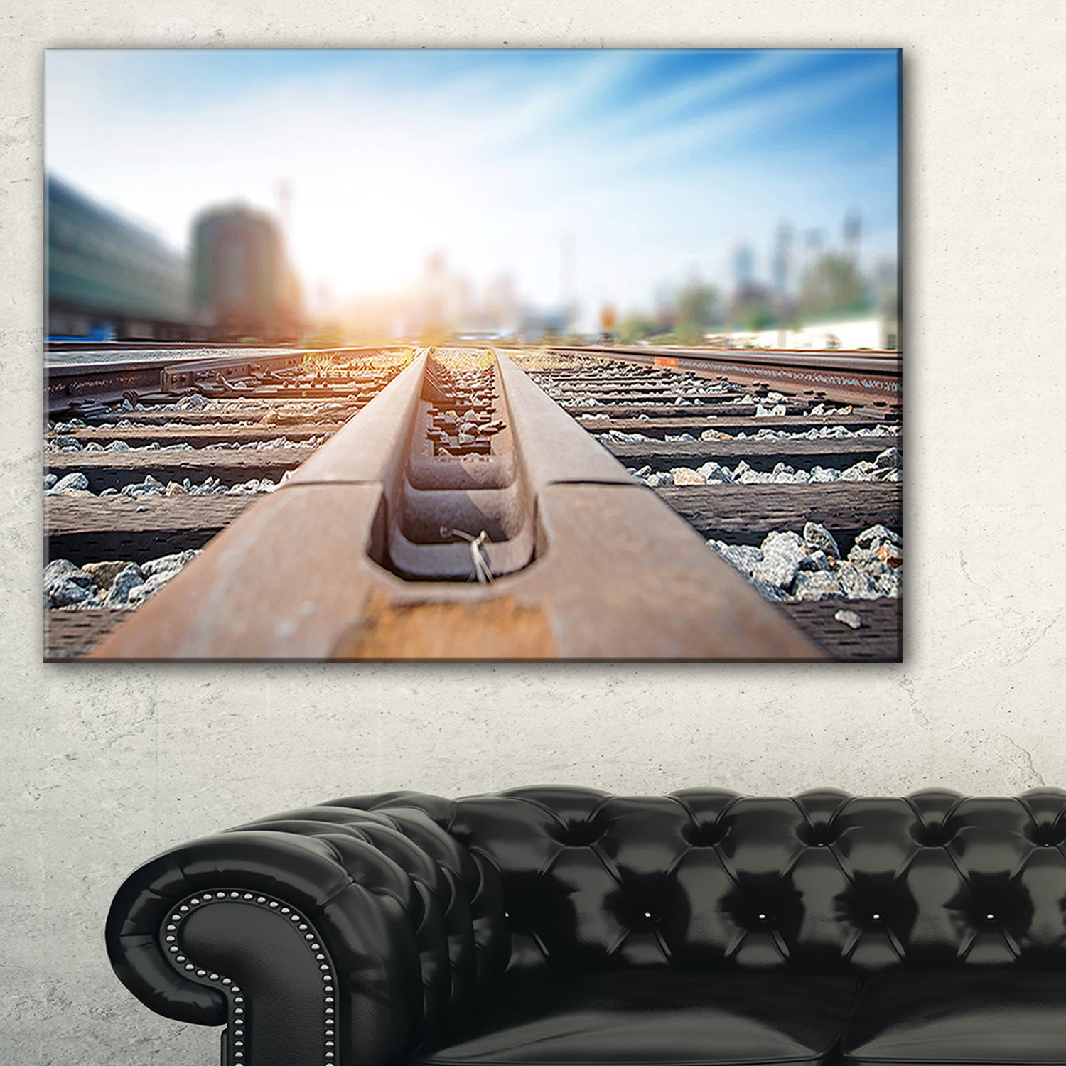 "Cargo Train Platform With Container" Landscape Photo Wall Art, 40"x20 ...
