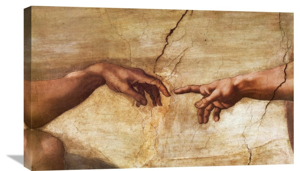 "Creation Of Adam (detail)" Artwork, 22" x 13", 30" x 18.3 ...