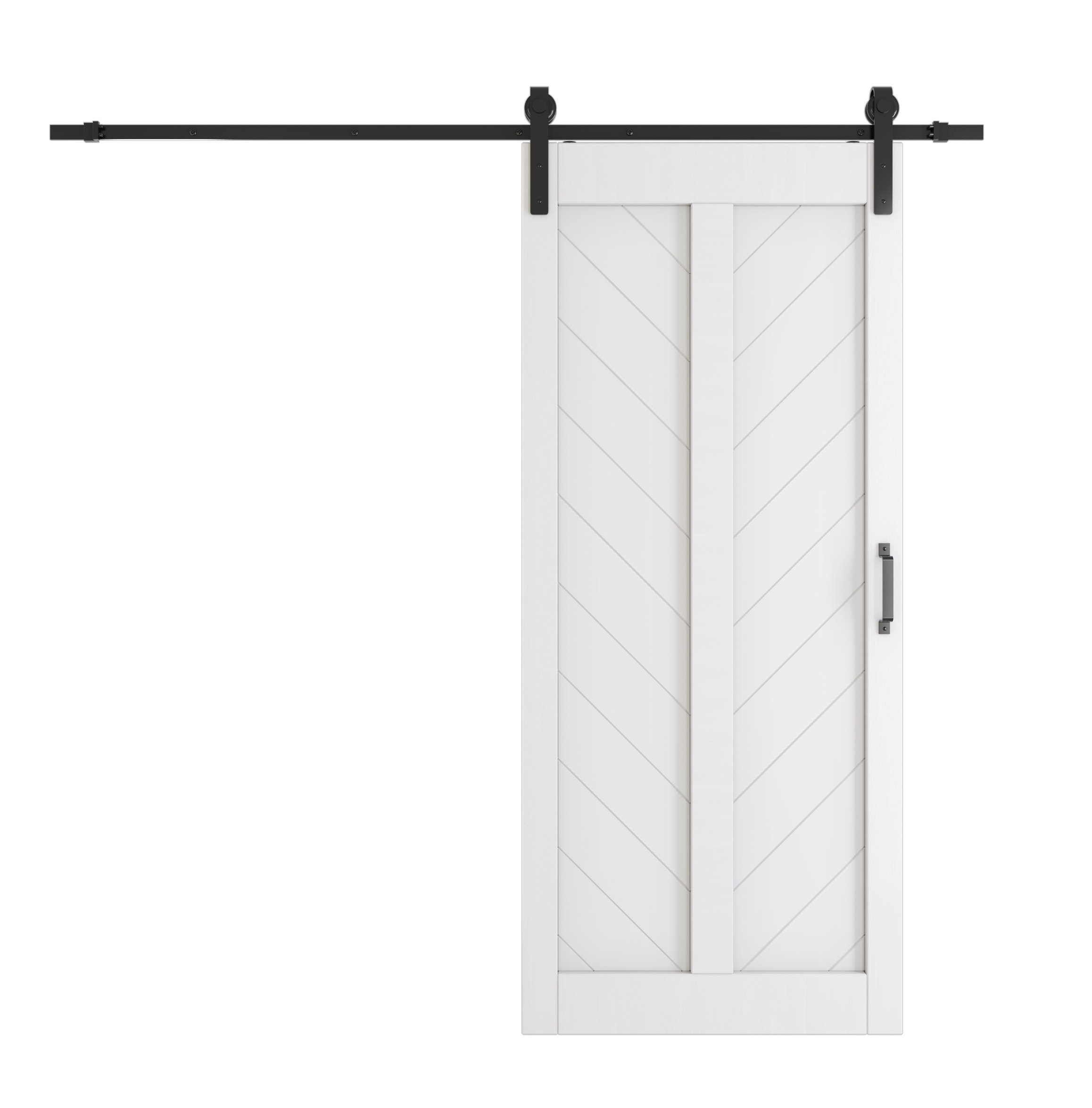 MDF Wood V Shape Barn Door with Installation Hardware Kit Water-Proof ...