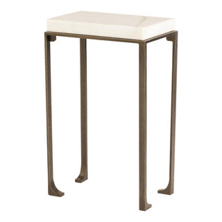 Zen Side Table With Flamed Granite, 15.5"L x 9.5"W x 24.75"H ...