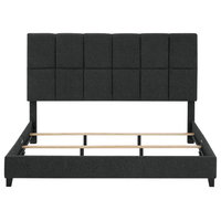 Legends Home King Size Grey Squares Upholstered Platform Bed ...