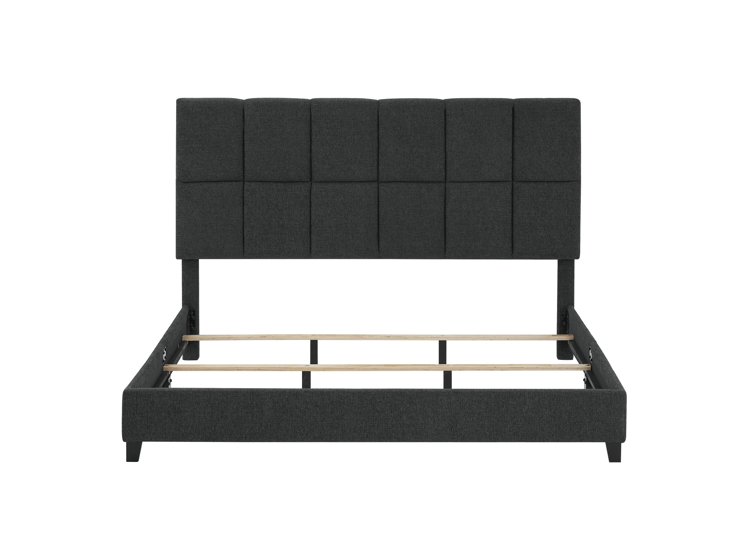 Legends Home King Size Grey Squares Upholstered Platform Bed ...