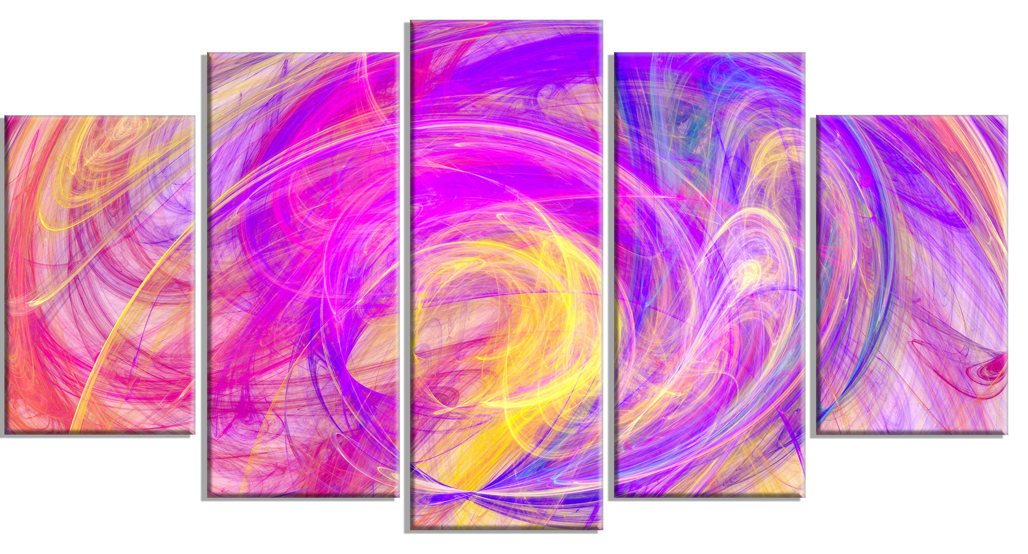 Purple Mystic Psychedelic Texture, Multipanel Abstract Art on Canvas ...