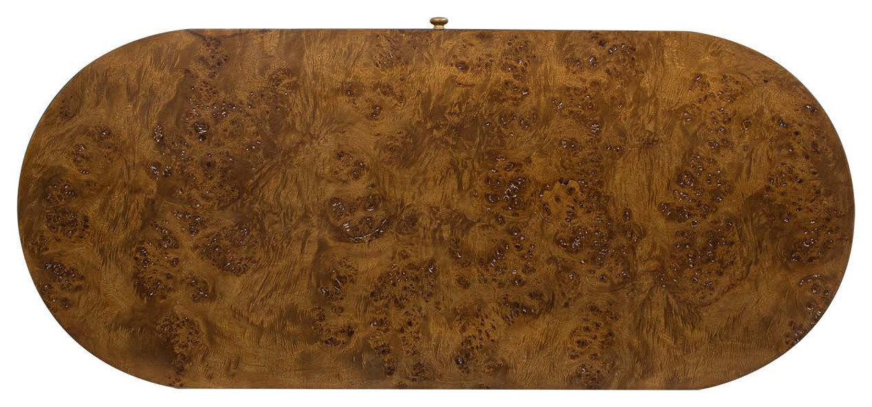 Jesse 55.5" Burl Wood Single Drawer Oval Computer Desk - Rustic - Desks ...