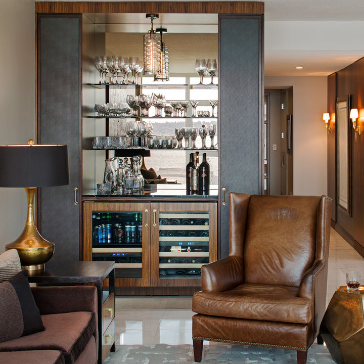 75 Home Bar with Mirror Backsplash Ideas You'll Love - May, 2026 | Houzz