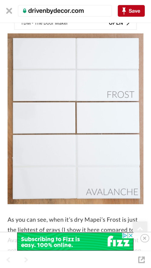 white subway tile grout color suggestions