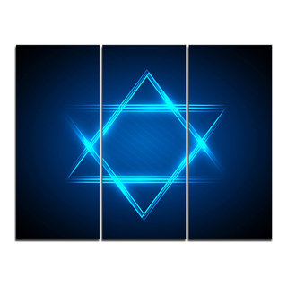 "Neon Star of David" Digitalwork Print, 3 Panels, 36"x28", 36"x28" 3 ...