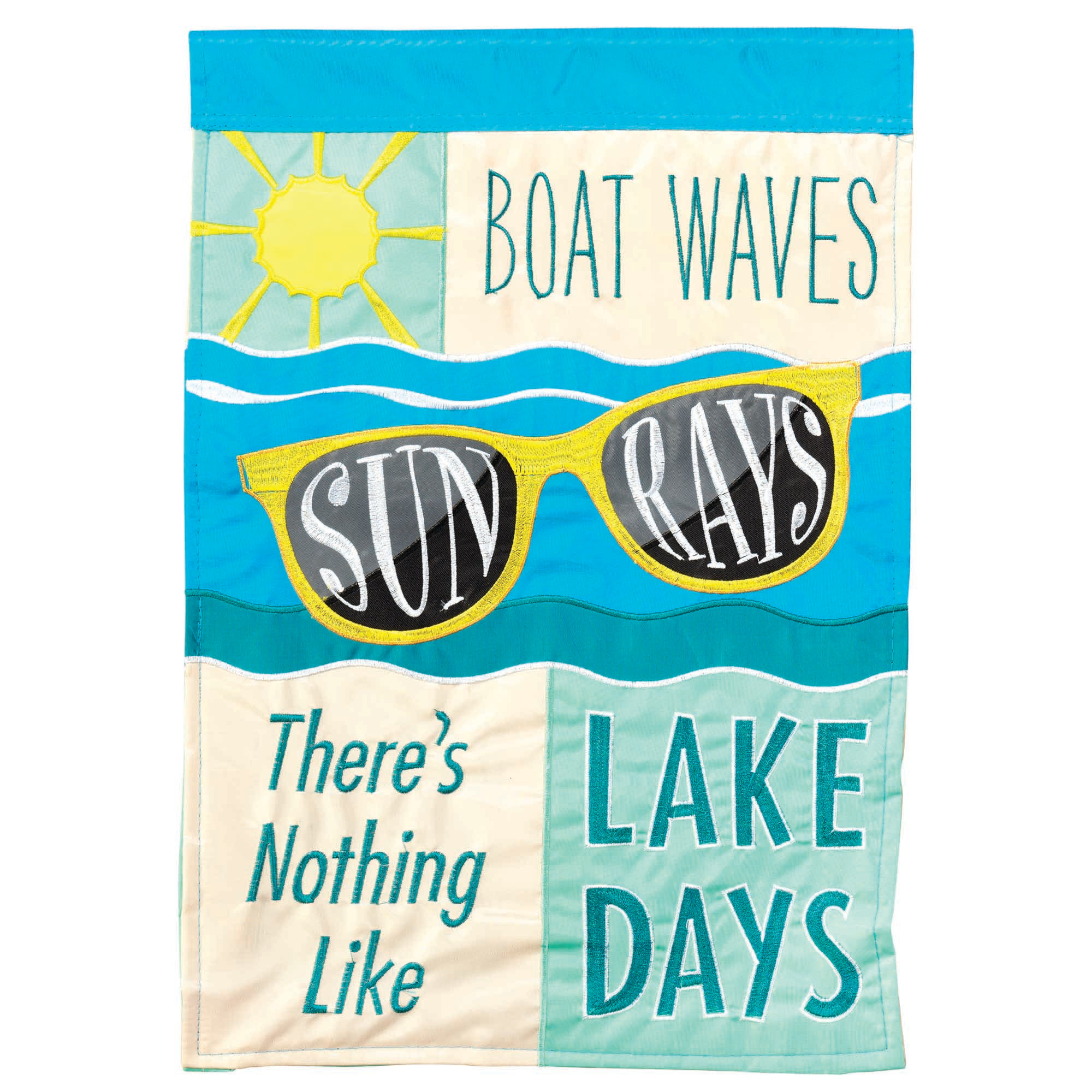 Flag Boat Waves Sun Rays Polyester 29x42 - Traditional - Flags And ...