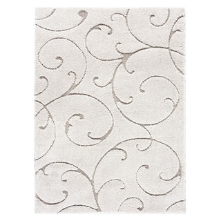 Scrollwork Transitional Scroll Shag Area Rug, 3'11''x5'3 ...