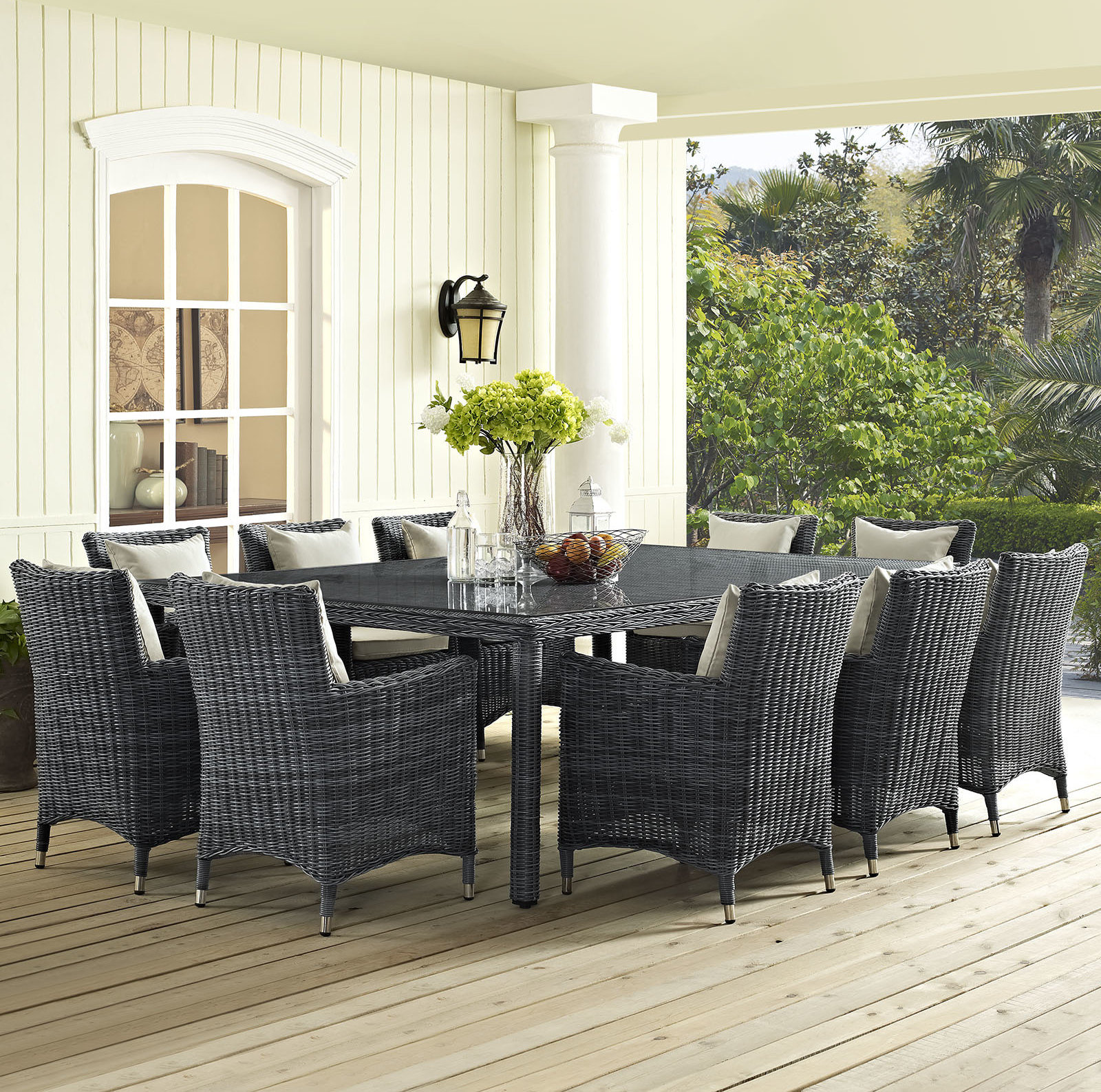 Malta Outdoor Patio Dining Table - Tropical - Outdoor Dining Tables ...