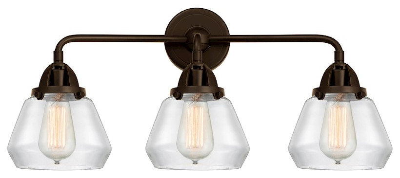 Innovations Fulton 3 Light 24.75" Bath, ORB/Clear - Industrial ...