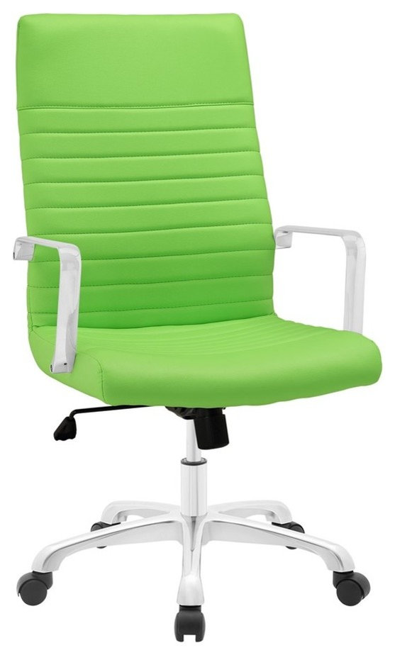 Bright Green Finesse Highback Office Chair, 23.5"L x 25.5"W x 43 - 46.5 ...