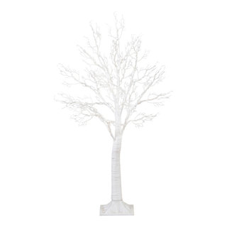 4ft. Pre-Lit Artificial White Twig Tree With 160 Warm White LED Lights ...