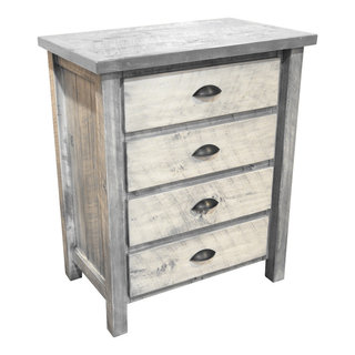 Rustic Barnwood Style Timber Peg 4-Drawer Chest - Farmhouse - Accent ...