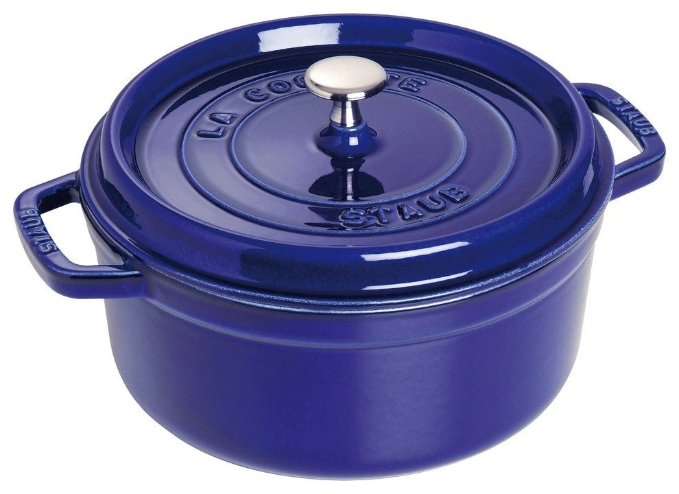 Staub Dark Blue Round Cocotte, 2.25 Quart - Traditional - Dutch Ovens ...