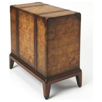 Old World Map Chairside Table - Traditional - Side Tables And End ...