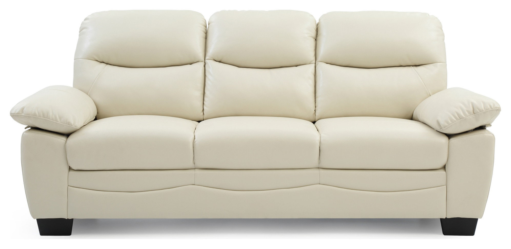 Pearl Faux Leather Flared Arm Sofa - Contemporary - Sofas - by ...