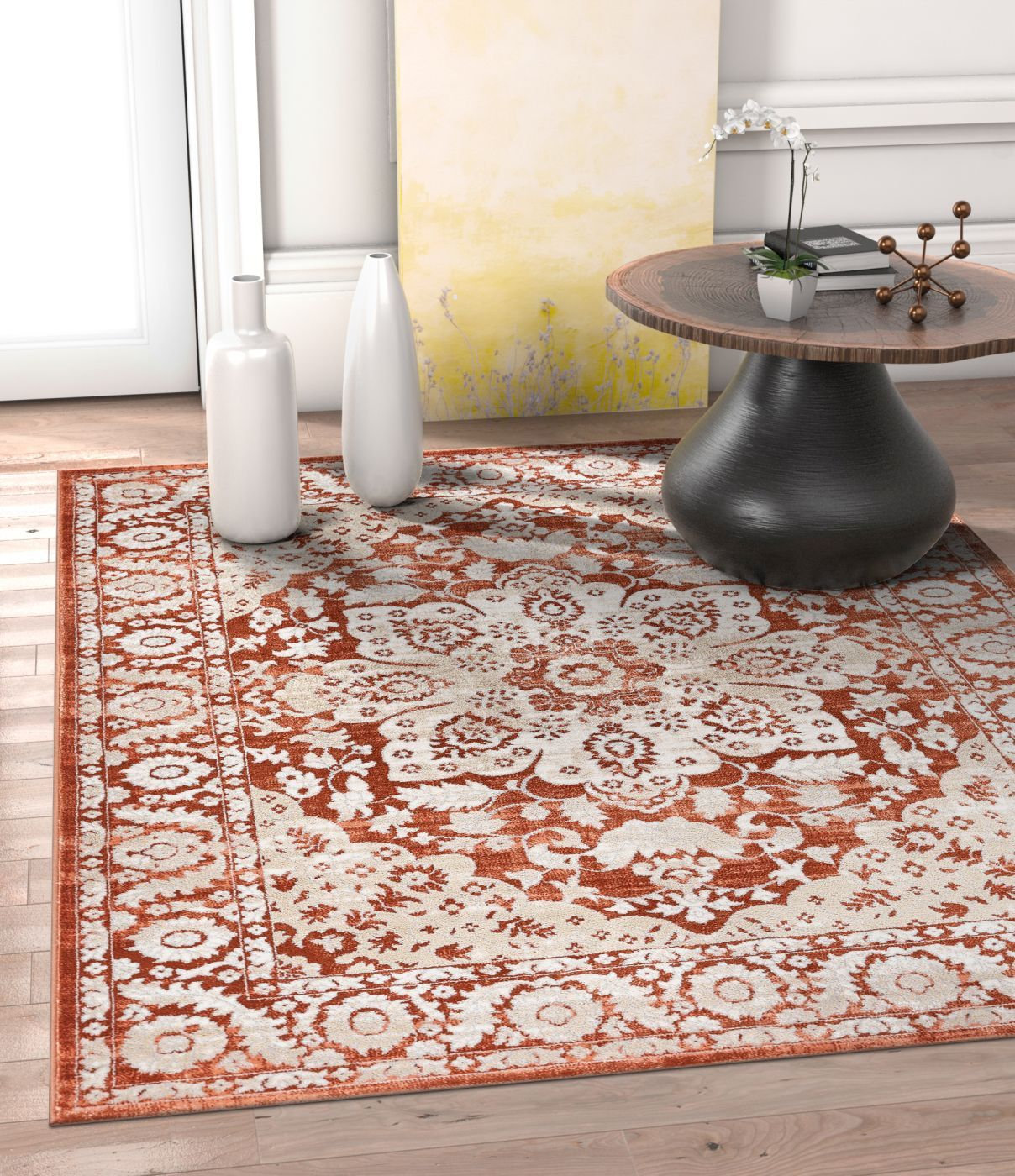 Well Woven Hughes Achilles Traditional Copper Area Rug, 5'3"x7'3 ...