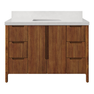 Sequoia Quartz Top Bath Vanity, Mango Wood, 48" - Transitional ...