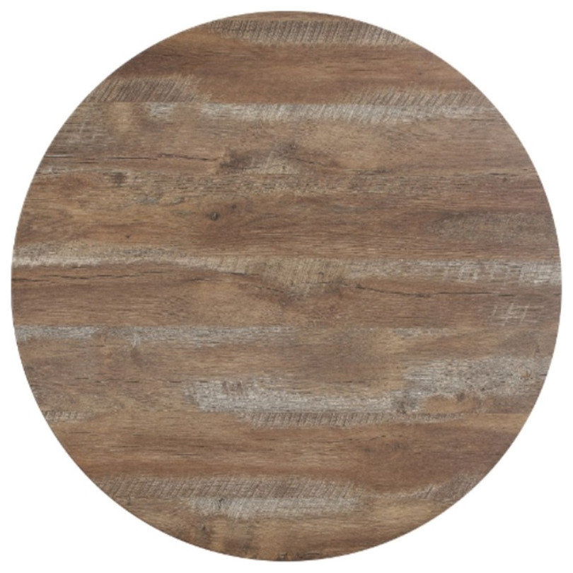 Correll Rustic Oak Premium Cafe Bistro Table with 2 Black Ladder Back ...