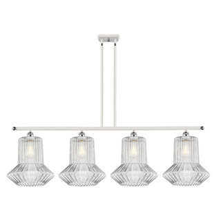 Ballston Springwater 4 Light Island Light, White and Polished Chrome ...