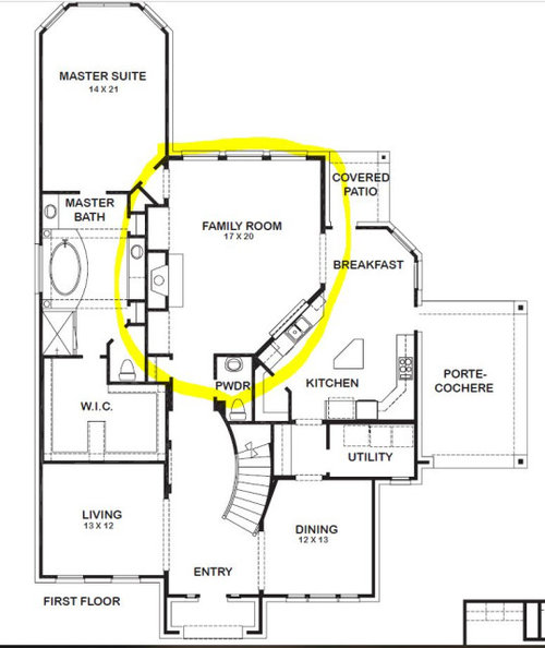 Family room odd room layout