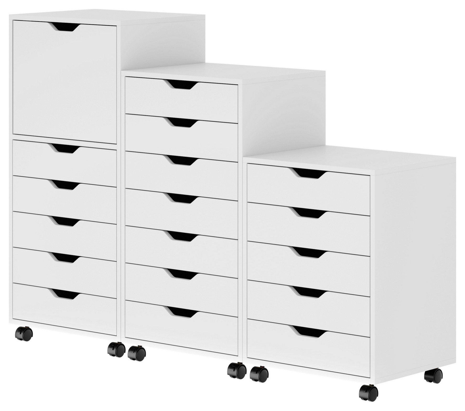 Halifax 3-Pc Multi-Drawer Storage Cabinet Set, White - Transitional ...