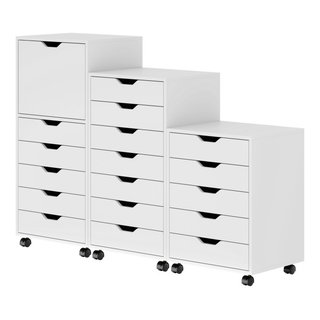 Halifax 3-Pc Multi-Drawer Storage Cabinet Set, White - Transitional ...